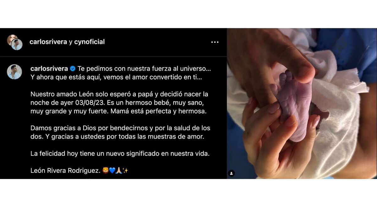¡Carlos Rivera y Cynthia Rodríguez ya son padres! - Portal de noticias